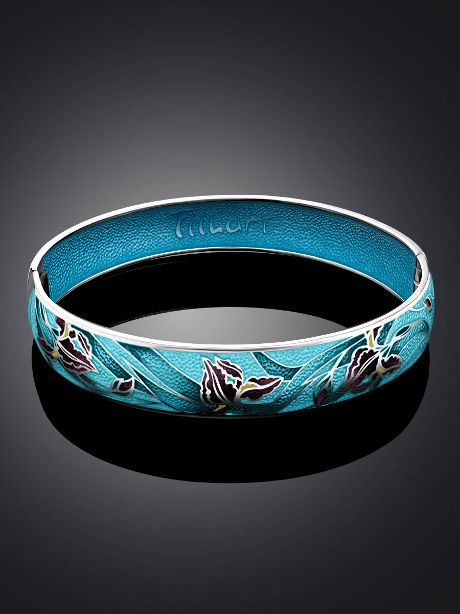 Silver enamel bangle store