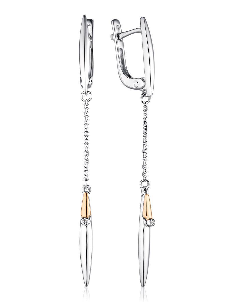 Silver Diamond Dangles With Golden Details The Diva